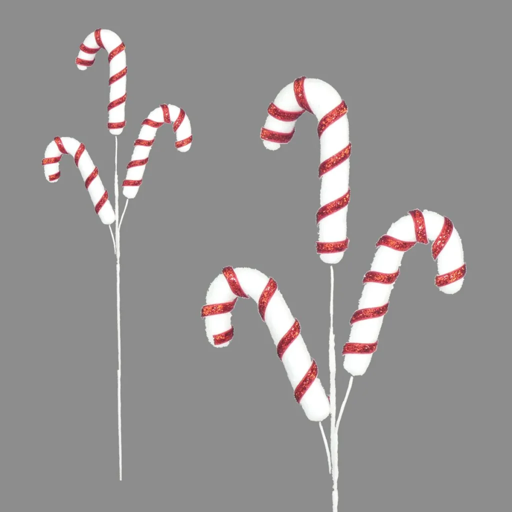 Red & White 3 Candy Cane Stick- 48cm