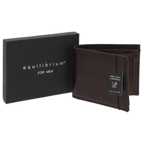 Equilibrium For Men RFID Brown Wallet – Centre Stitch
