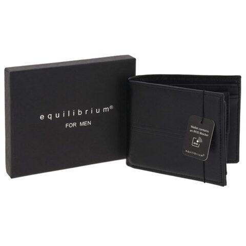 Equilibrium For Men RFID Black Wallet – Centre Stitches